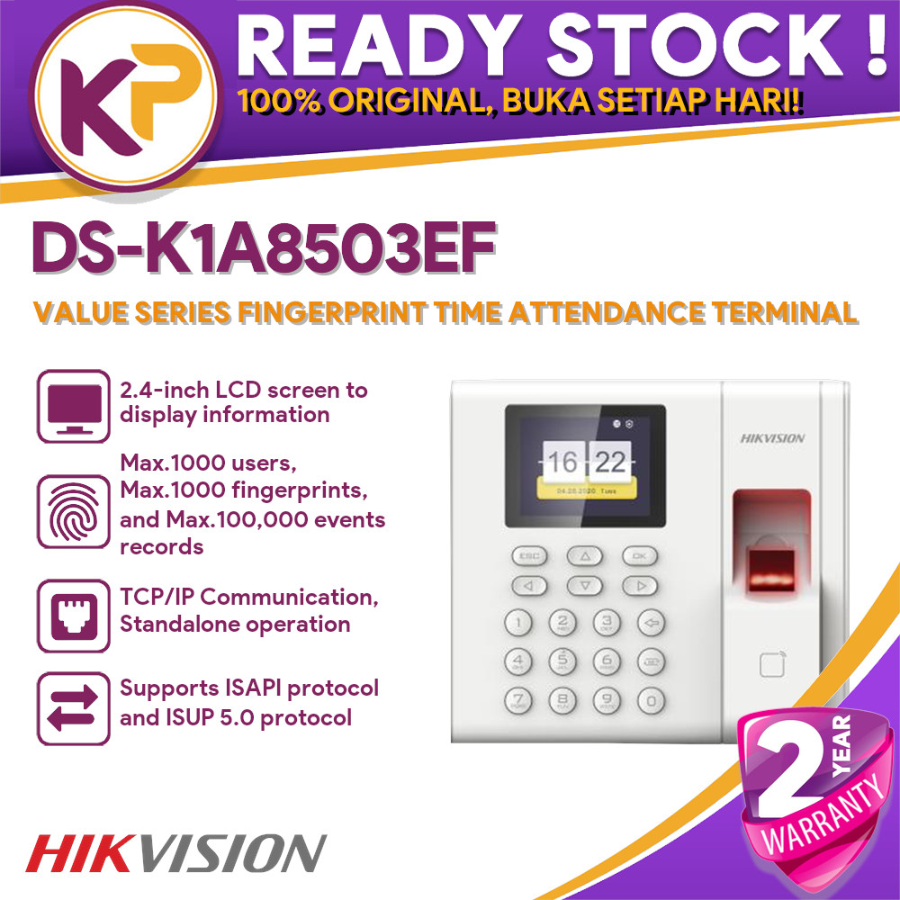 Jual HIKVISION DS-K1A8503EF VALUE FINGERPRINT TIME ATTENDANCE TERMINAL ... Jual HIKVISION DS-K1A8503EF VALUE FINGERPRINT TIME ATTENDANCE TERMINAL ...