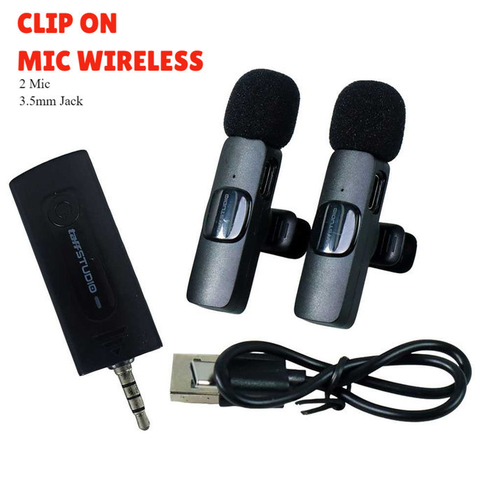 Jual Clip On Mic Wireless Mikrofon Vlogging Vlog 3.5mm Jack Input ...