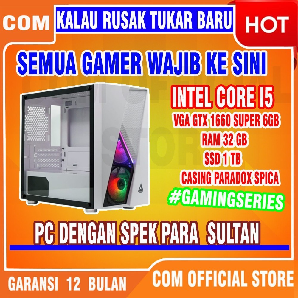 Jual komputer gaming full set Komputer Computer CORE I5 Ram 32GB SSD 1TB CASING PARADOX SPICA ...