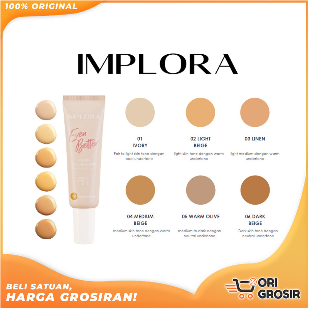 Jual ORI Grosir Implora Even Better Liquid Foundation | Shopee Indonesia