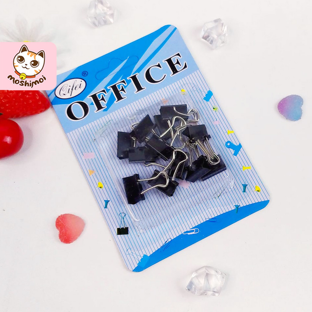 Jual Binder Clip / Paper Clip / Klip Kertas Besi Mini Hitam Isi 12 Pcs ...