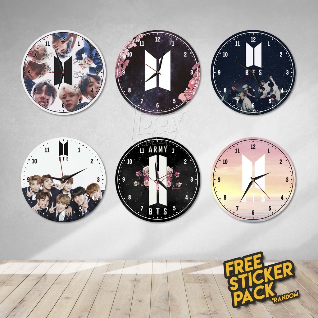 Jual Jam Dinding Motif Kayu Unik Artistik - KPOP BTS SERIES 001 ...