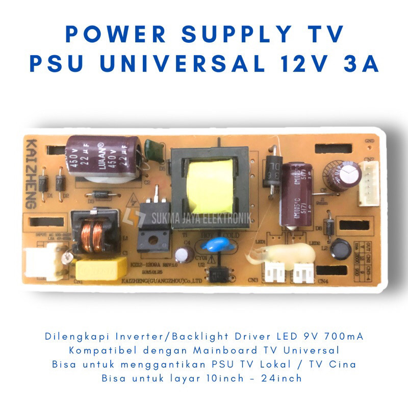 Jual Power Supply PSU Board 12V 3A Backlight Driver Inverter LED 700mA ...