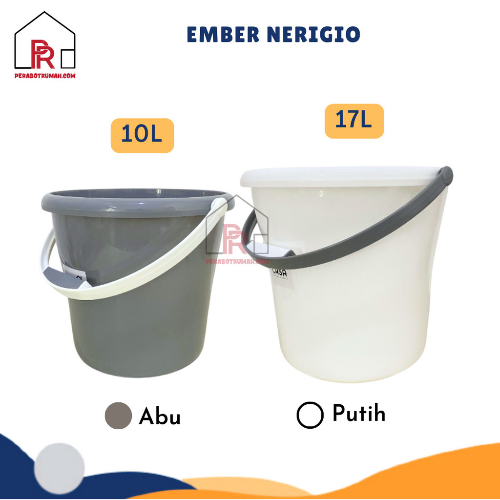 Jual Ember Plastik Putih Abu Aesthetic Nerigio / Ember Cuci Tanpa Tutup ...