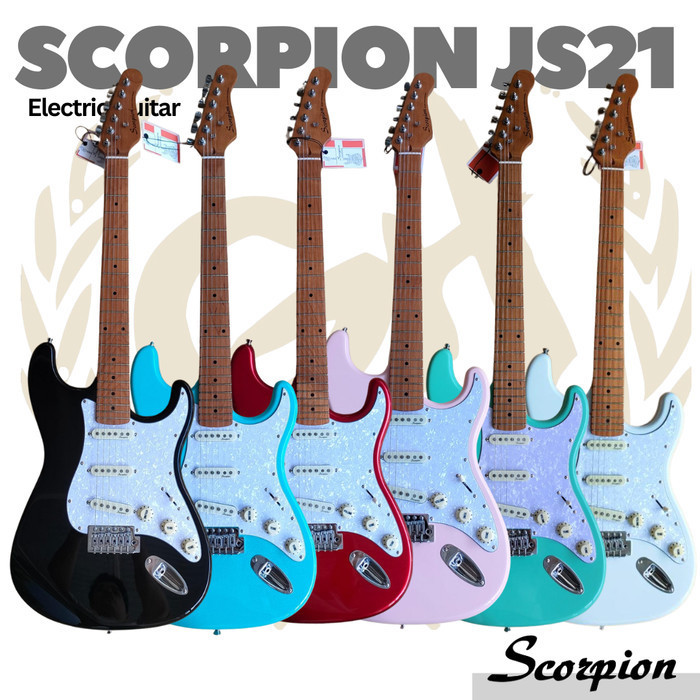 Jual SCORPION JS21 Black Jaguar Series Electric Guitar | Gitar ...