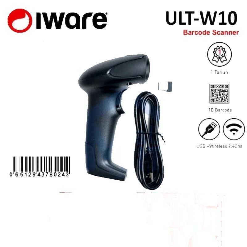 Jual BARCODE SCANNER IWARE ULTRON 1D ULT-W10 WIRELESS (USB / HANDLE ...