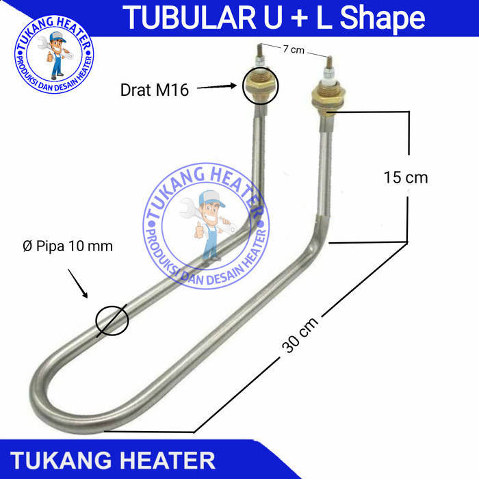 Jual Tubular Heater U + L Shape Ø Pipa 10 mm x 240 Volt x 2000 Watt ...