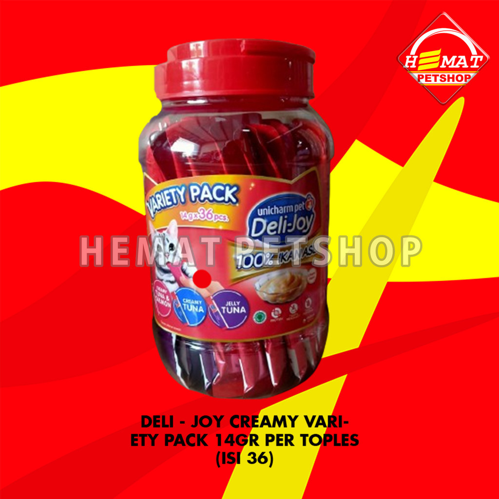 Jual Snack Kucing Deli Joy Variety Creamy Cat Treats Liquid Toples 36 ...