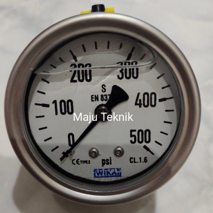 Jual WIKA Pressure D 2,5" 0-500 psi, drat 1/4" NPT Full SS Payung (Back). | Shopee Indonesia