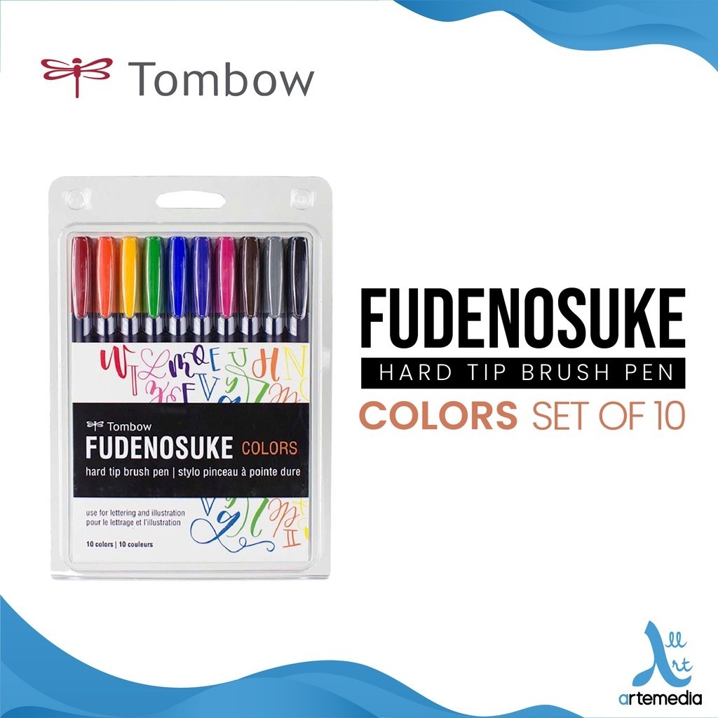 Jual Tombow Fudenosuke Set 10 Colors Brush Pen Drawing Pen Spidol ...