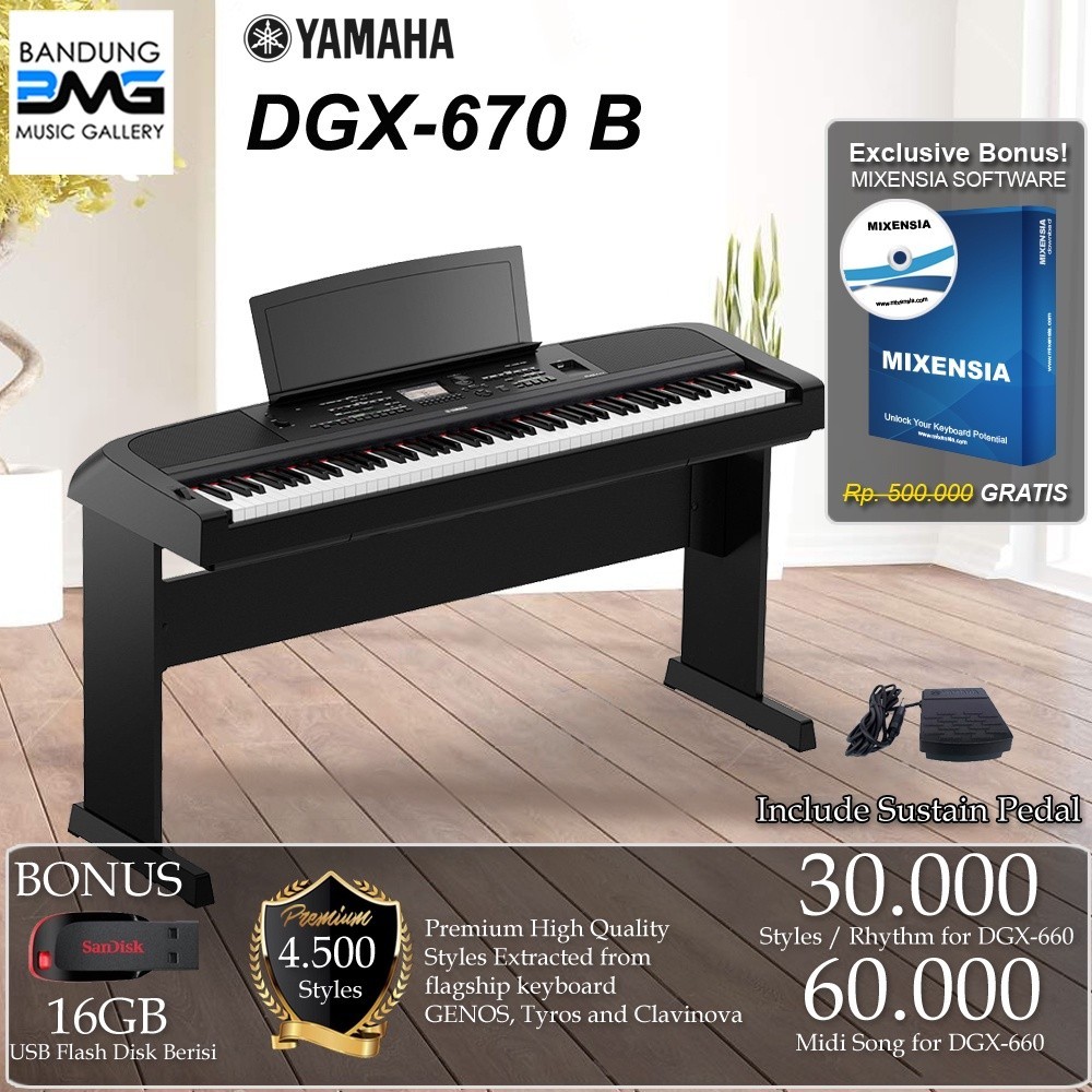 Jual Yamaha DGX 670 Digital Piano / DGX670 (Penerus DGX660 / 660) | Shopee Indonesia