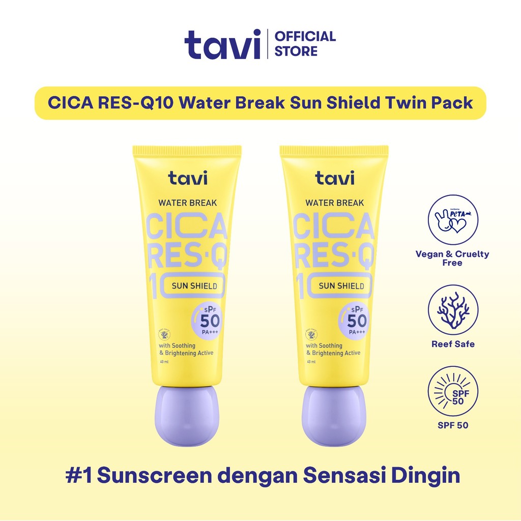 Jual [NEW! TWINPACK] TAVI CICA RES-Q10 Water Break & AdapTint Sun ...
