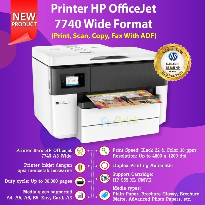 Jual Printer HP 7740 A3 All In One Printer, Wide Format Print Scan Copy ...