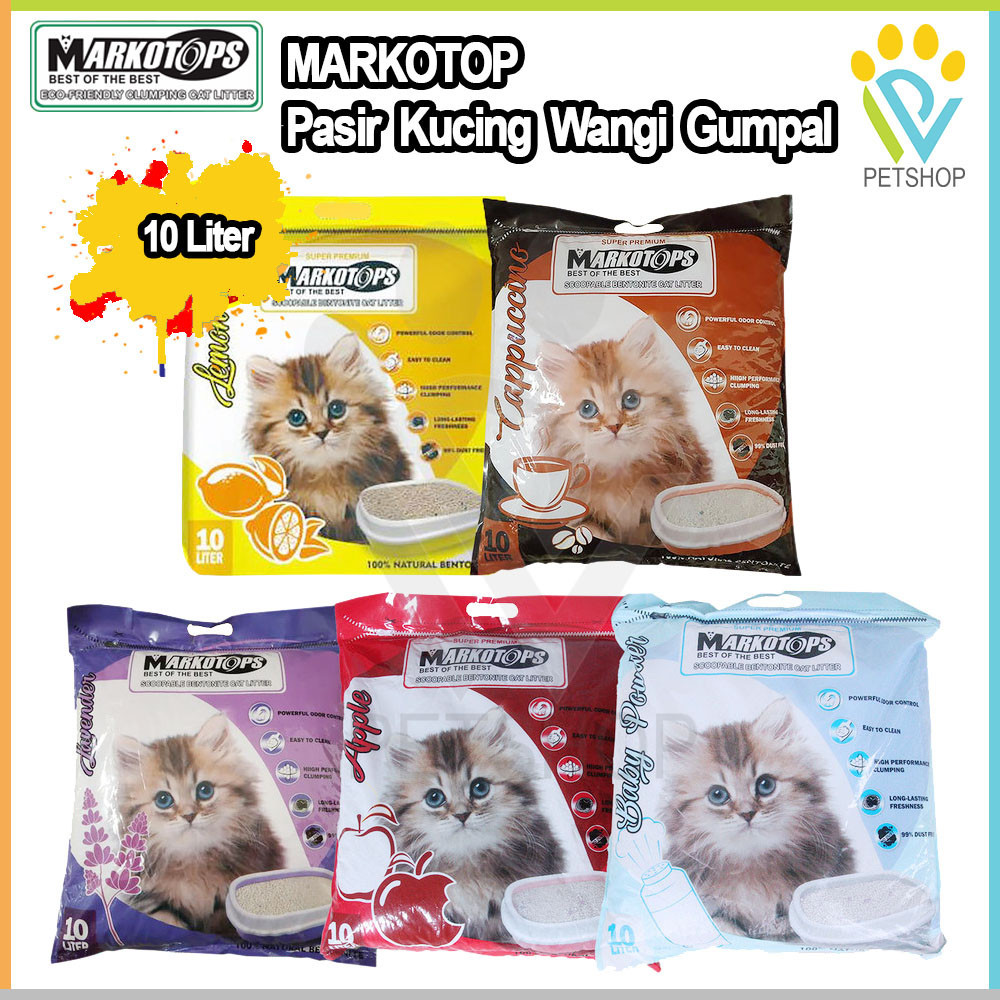Jual Pasir Kucing MARKOTOPS 10L - Cat Litter Markotop 10 Liter Gumpal ...
