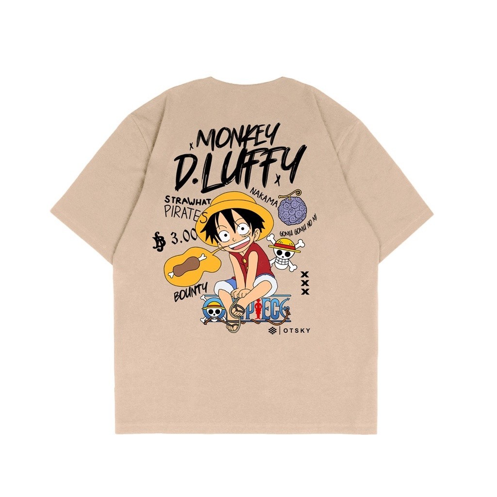 Jual Otsky Kaos Pria Monkey D'Luffy Cream X G0014WL 2(F1) | Shopee ...
