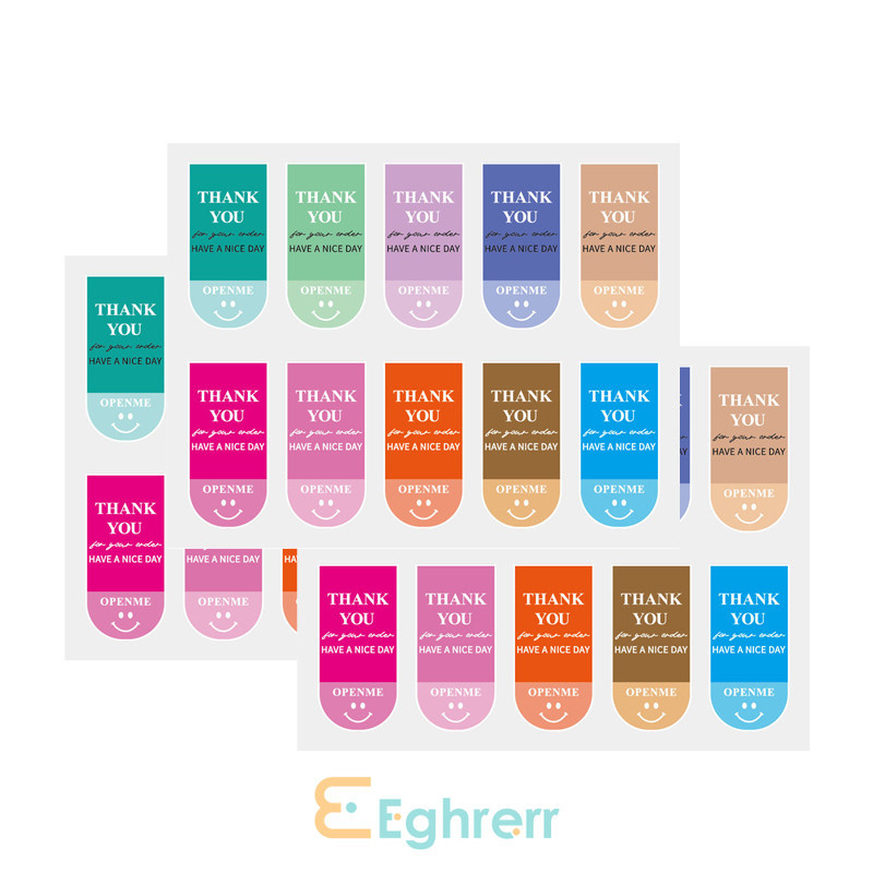 Jual COD 100PCS Stiker Kotak Hadiah Senyum Terima kasih Stiker Stiker ...