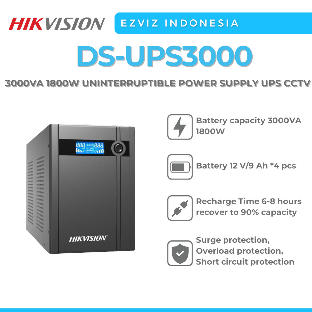 Jual HIKVISION DS-UPS3000 3000VA 1800W UNINTERRUPTIBLE POWERSUPPLY UPS CCTV | Shopee Indonesia