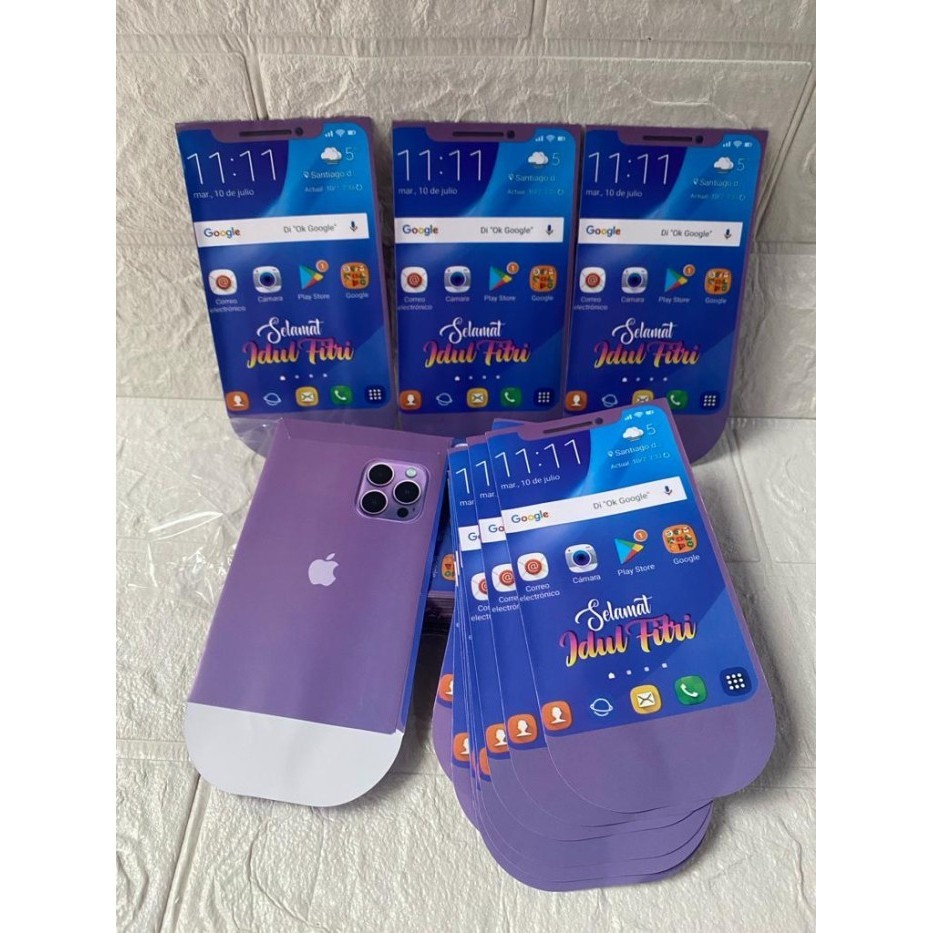 Jual Amplop ampau lebaran motif iphone uk medium isi 100 50 10 lembar - iphone mix, 100 lembar ...