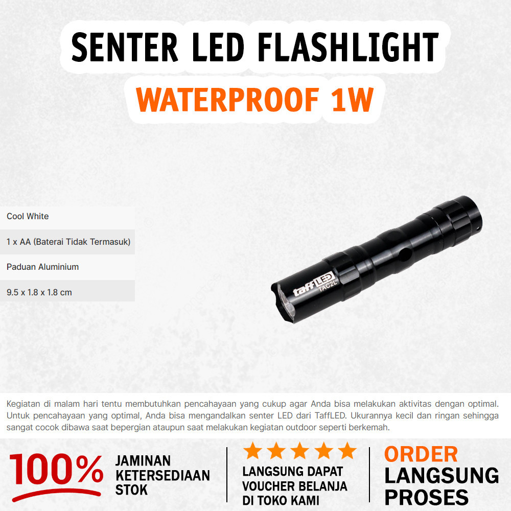 Jual Senter LED | Desain Mini & Simpel Aluminium Bodi Waterproof 3W 1 x ...