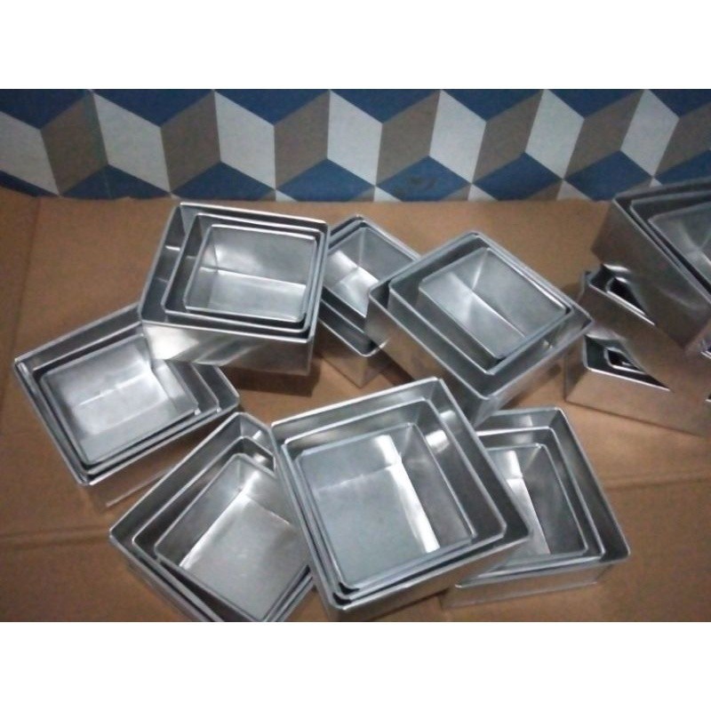 Jual Loyang kotak mini susun 3 bahan alumunium tebal | Shopee Indonesia