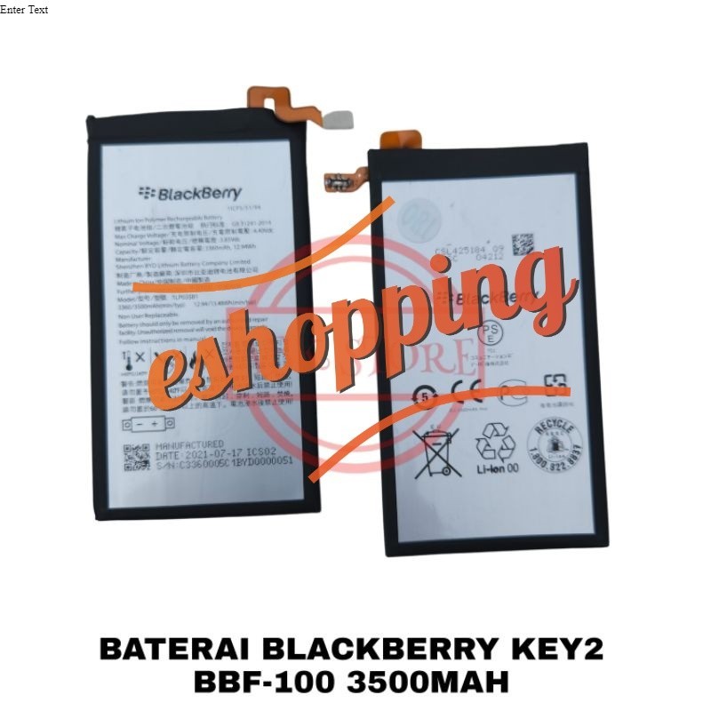 Jual BATRE BATERAI BATTERY BLACKBERRY KEY2 - BB KEY 2 BBF100 3500MAH ...