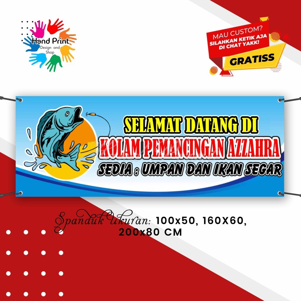 Jual Cetak Spanduk Banner Kolam Pemancingan Dan Jualan Umpan Dan Ikan ...