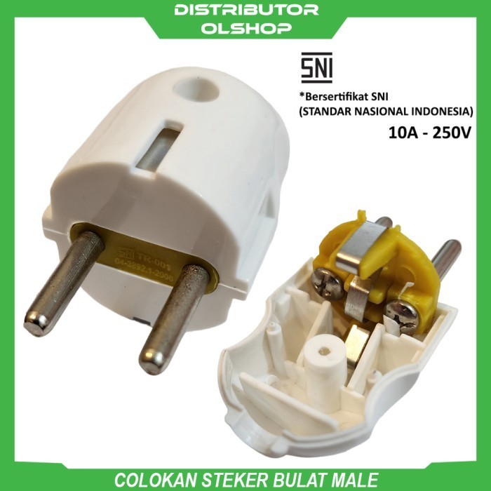 Jual Kepala Colokan Steker Arde Listrik Bulat Male Model Broco | Shopee ...
