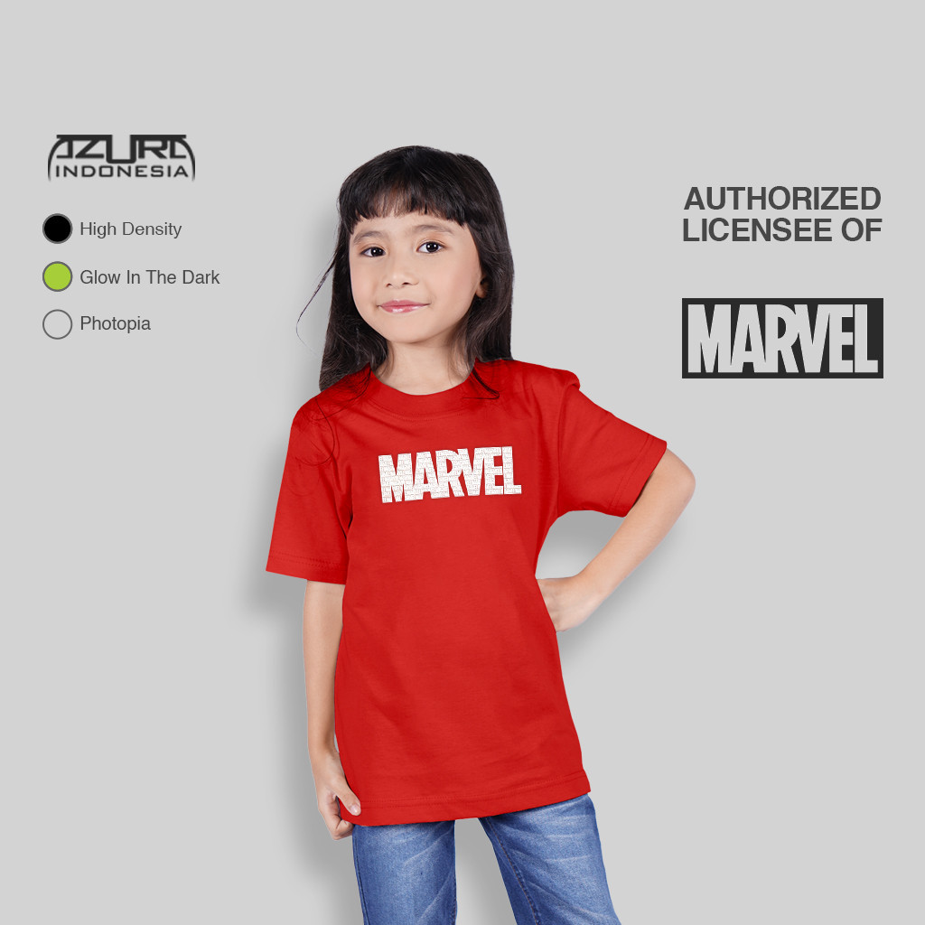 Jual Azura Indonesia Tshirt Marvel Original Marvel Logo Wire Ram Merah ...