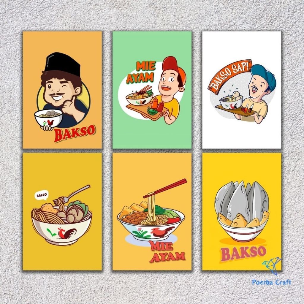 Jual Hiasan Dinding Poster Kayu Poster Makanan Sticker Glossy HD ...