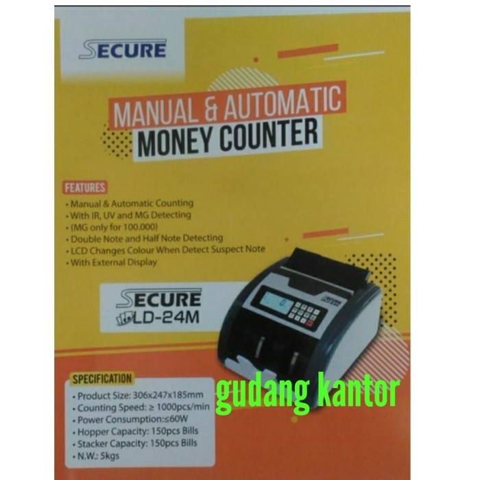 Jual SECURE LD-24M MESIN HITUNG UANG / Manual & Automatic Money Counter / Alat Penghitung Uang ...