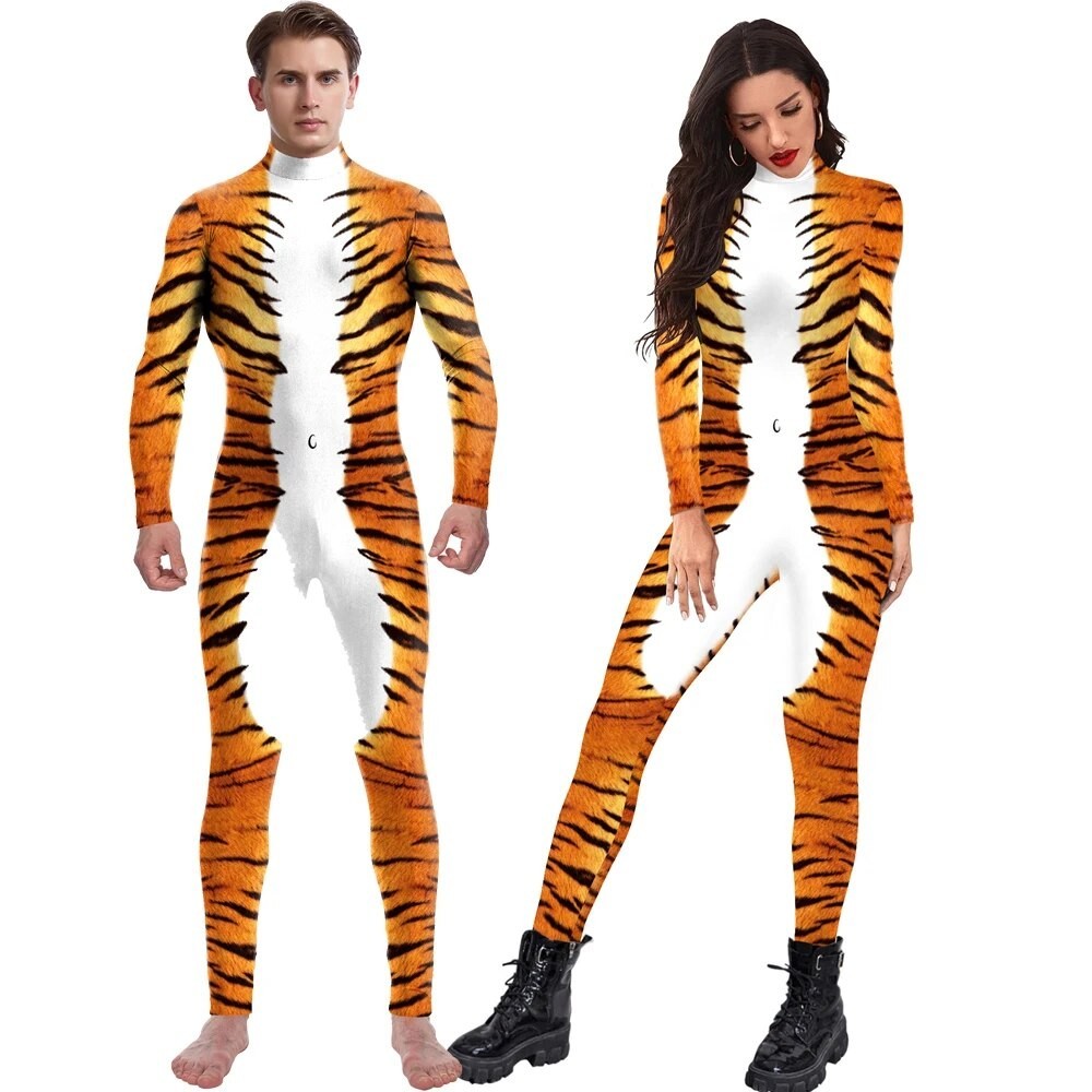 Jual Cosplay Animal Women Jumpsuit Tiger Snake 3D Print Halloween ...