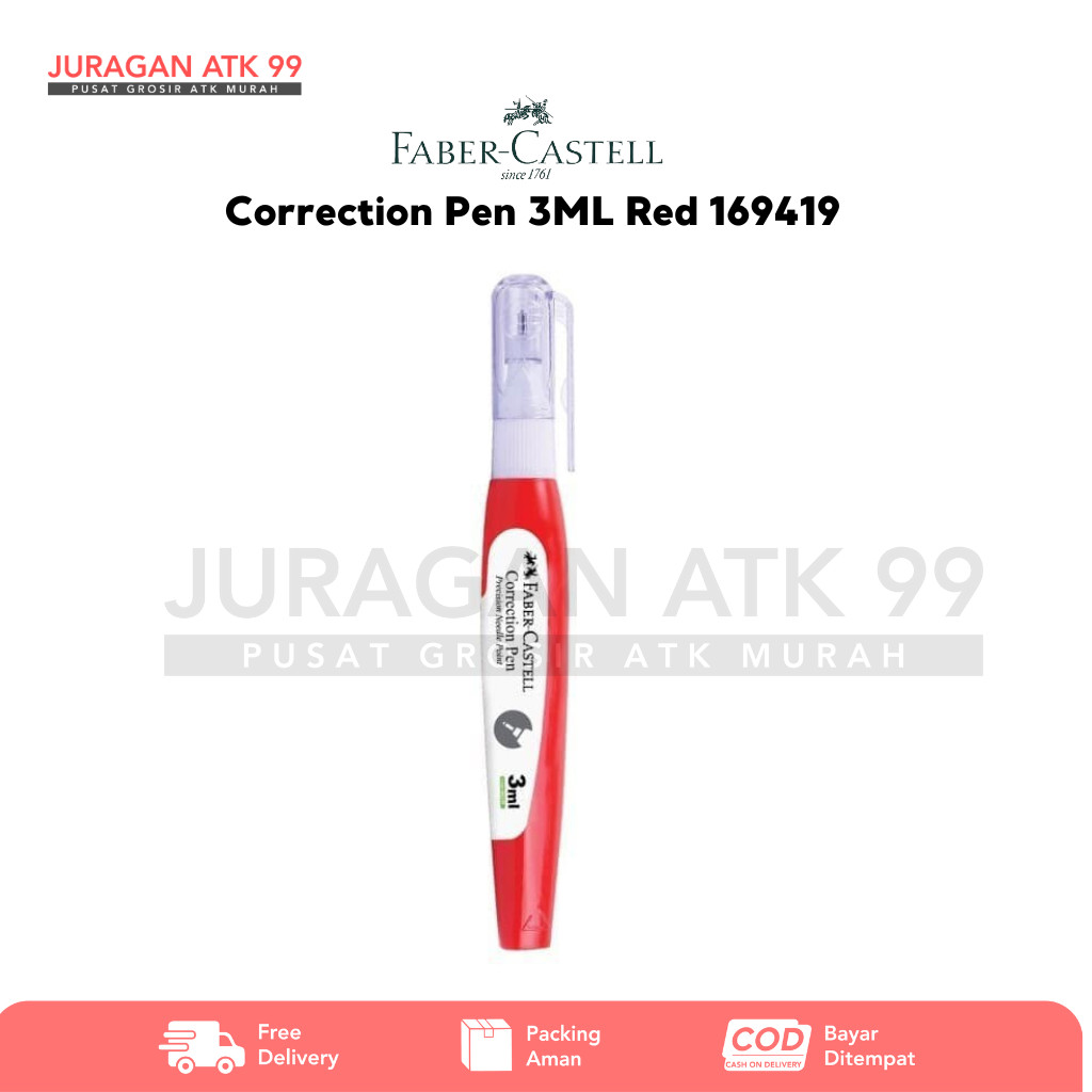 Jual Correction Pen Tipe-X Faber-Castell 3ML Red 169419 | Shopee Indonesia