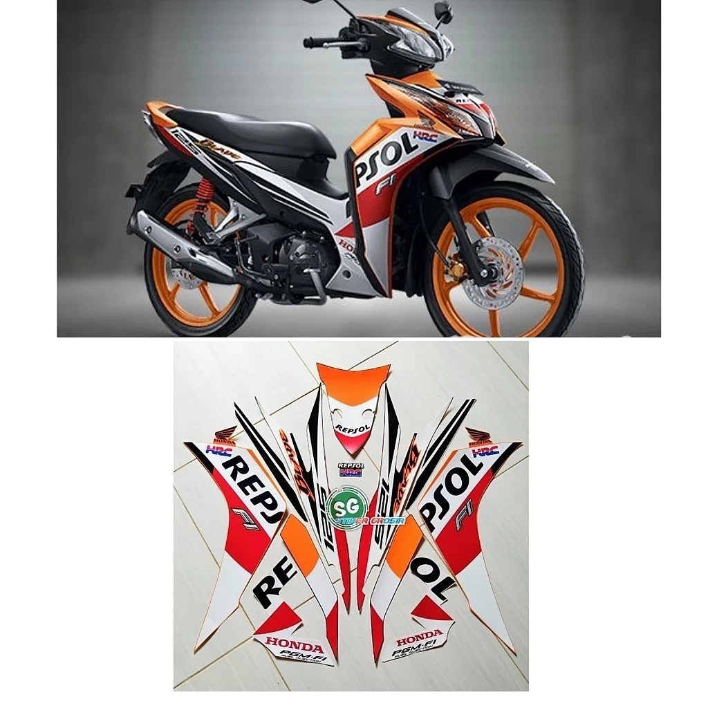 Jual Stiker Striping Honda Blade Repsol 2014-2015 - Lis Motor Model ...