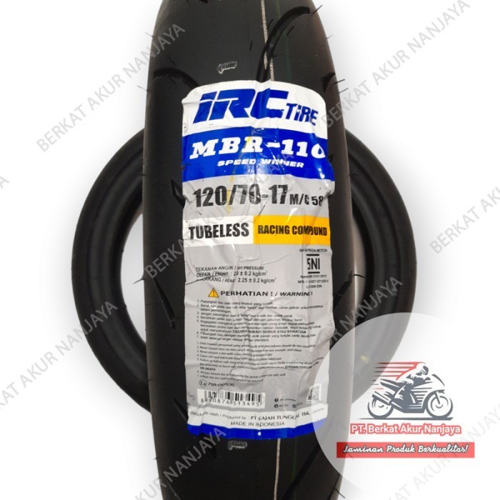 Jual IRC MBR 110 Speed Winner 120/70-17 Ban Racing Soft Tubeless BONUS ...
