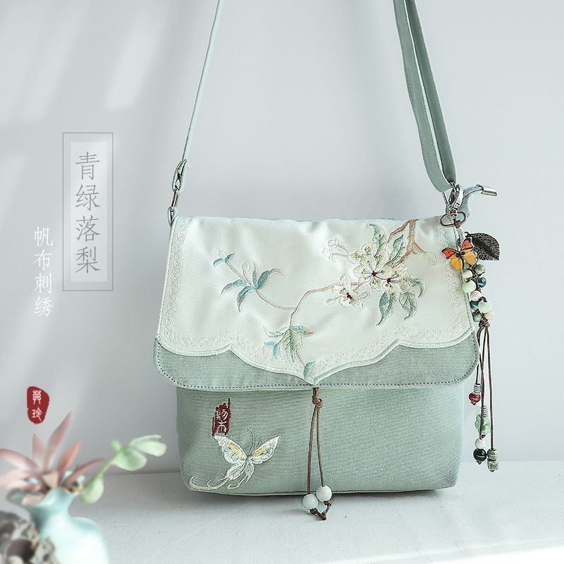 Jual Tas wanita, tas kanvas Hanfu bordir Cina baru, tas bahu miring ...