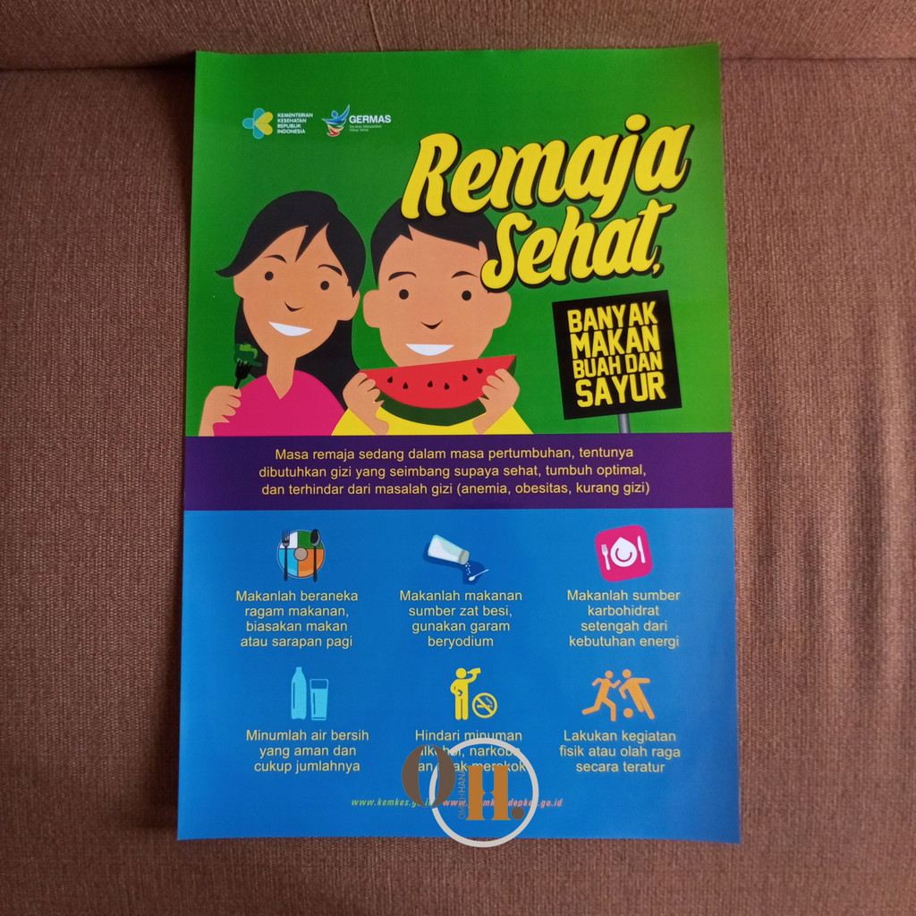 Jual Poster remaja sehat banyak makan buah dan sayur - GERMAS | Shopee ...