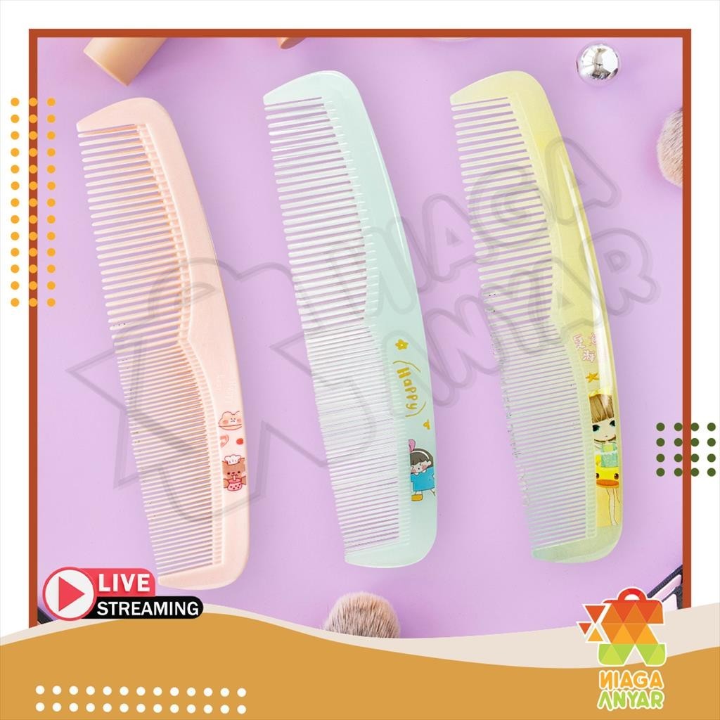 Jual NAS Sisir Lurus 2 in 1 Rapat dan Renggang / Sisir Karakter Warna ...