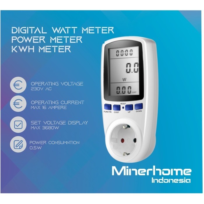 Jual Digital Watt Meter Power Meter Energy Meter Pengukur Arus Listrik ...