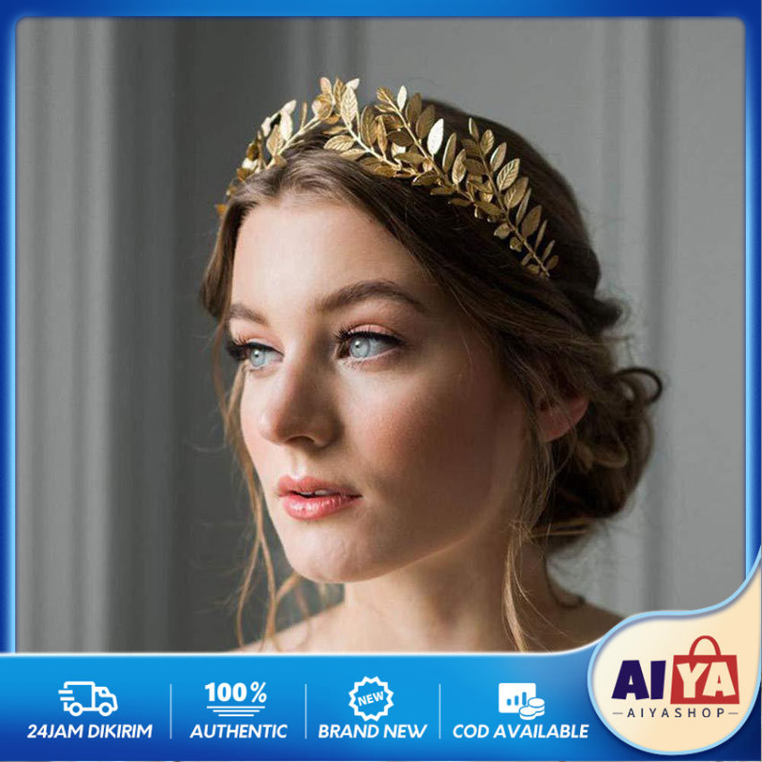 Jual Bando Daun Bahan Metal Warna Emas Hias Imitasi Mahkota Daun Gold ...