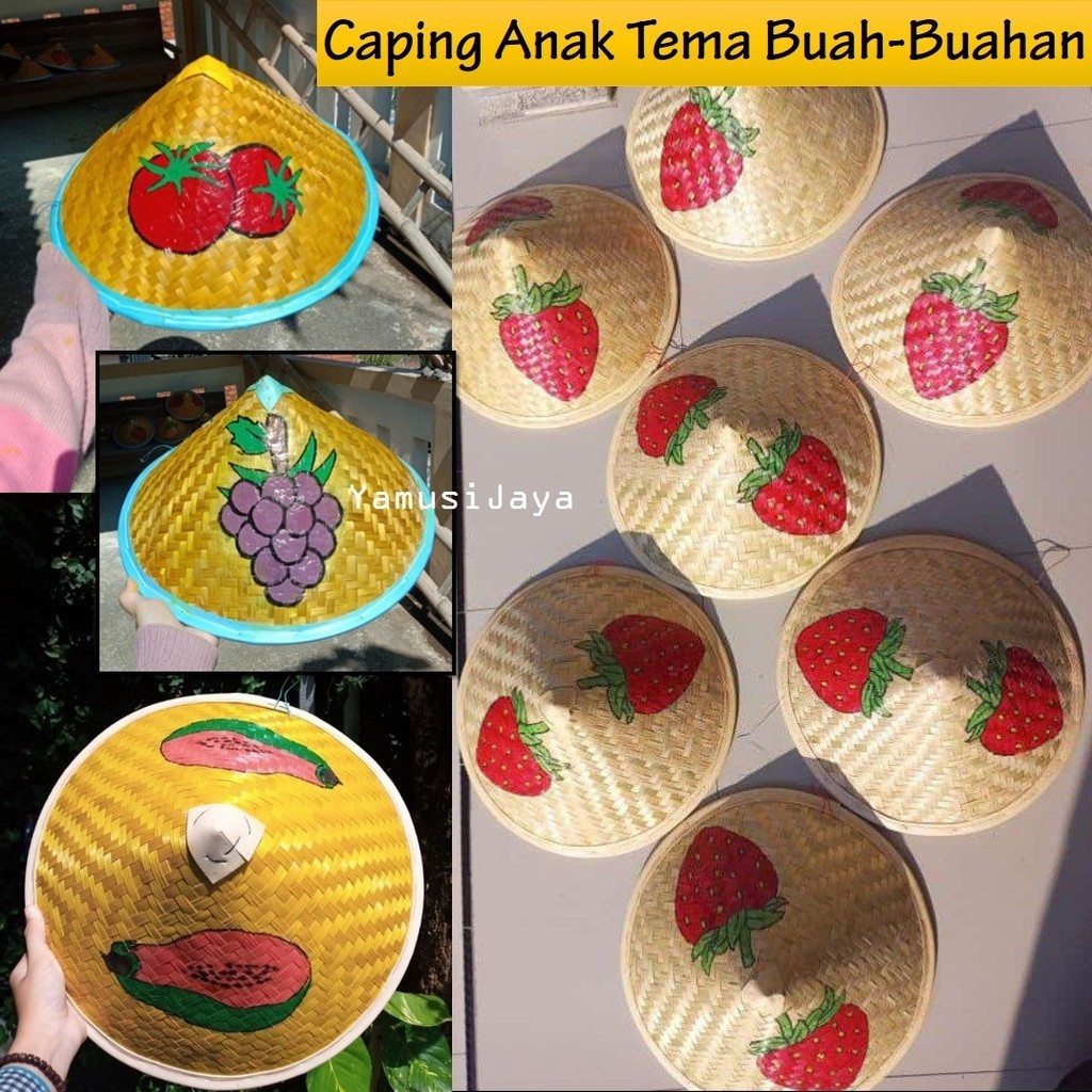 Jual Topi Caping Lukis Anak TK & SD - Caping Lukis Tema Buah Free ...
