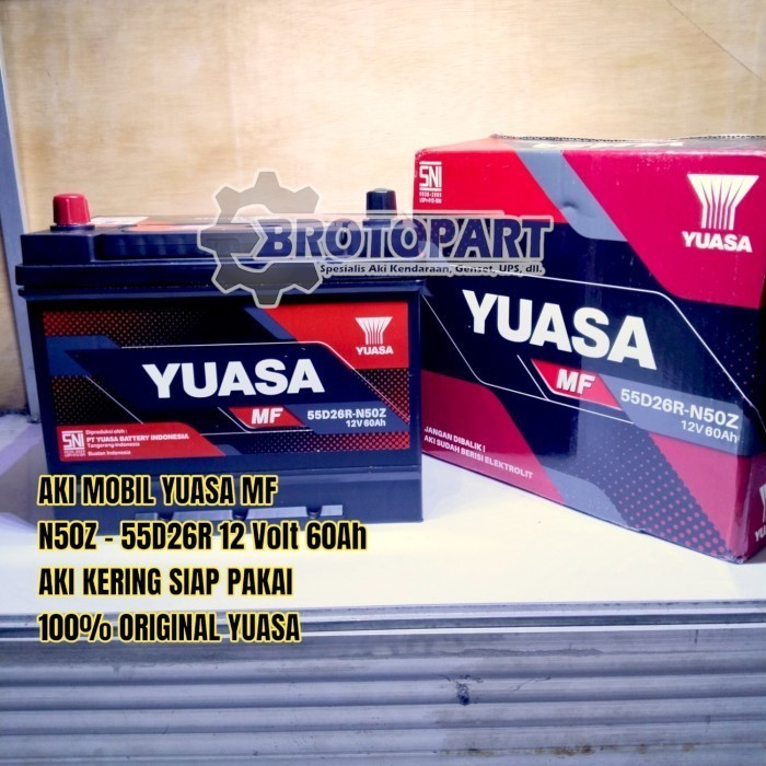Jual Aki Mobil Kering Kijang Kapsul, Kijang Grand Accu YUASA N50Z MF 60Ah | Shopee Indonesia