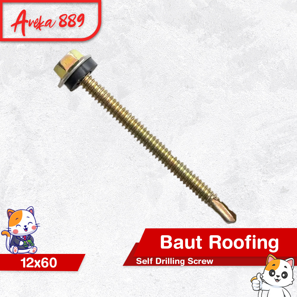 Jual Baut Baja Ringan 12x60 - Sekrup Roofing Wilson Kuning Karet EPDM ...