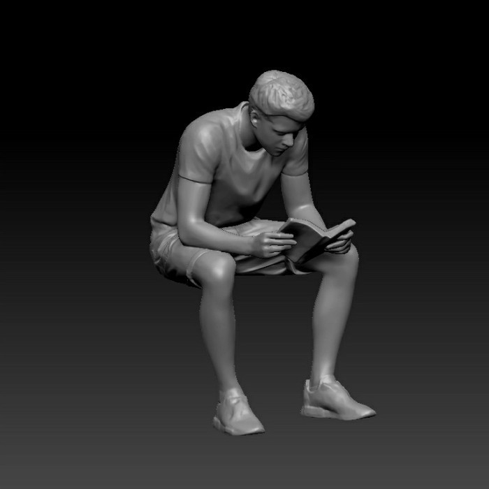 Jual Diorama Norev man sitting reading book Figure Miniatur Skala 64 ...