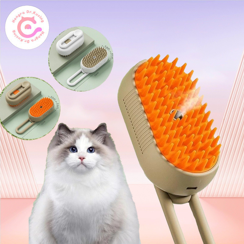 Jual 3 In 1 Cat and dog pet spray massage comb one-button spray anti ...