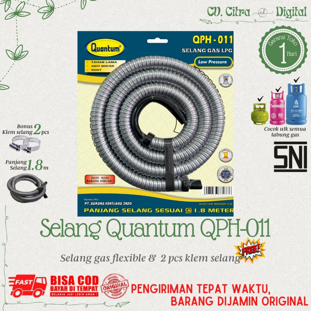 Jual Paket Selang Quantum QPH - 011/ QPH - 012/ Selang Gas Flexible ...