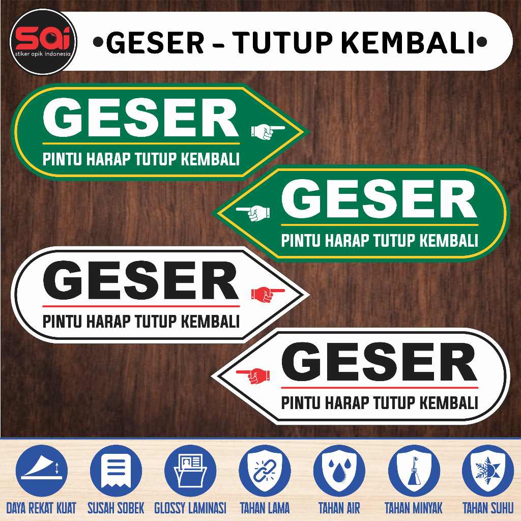 Jual STIKER VINYL GESER KANAN KIRI PINTU HARAP TUTUP KEMBALI | Shopee ...