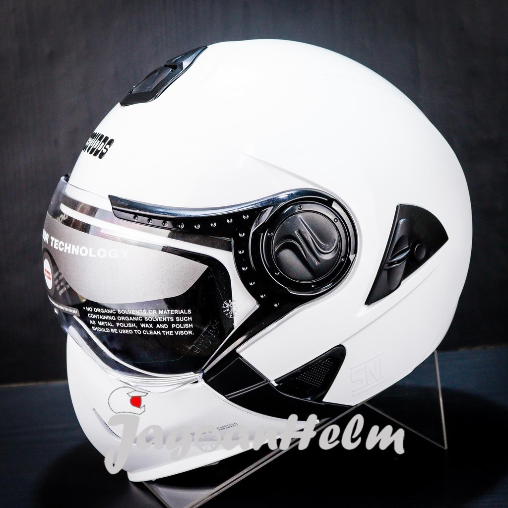 Jual STUDDS HELM DOWNTOWN FF SOLID | WHITE | MODULAR DOUBLE VISOR ...