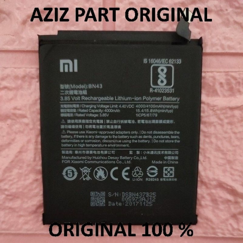 Jual BATERAI REDMI NOTE 4 4X SNAPDRAGON BN43 ORIGINAL COPOTAN ASLI ...