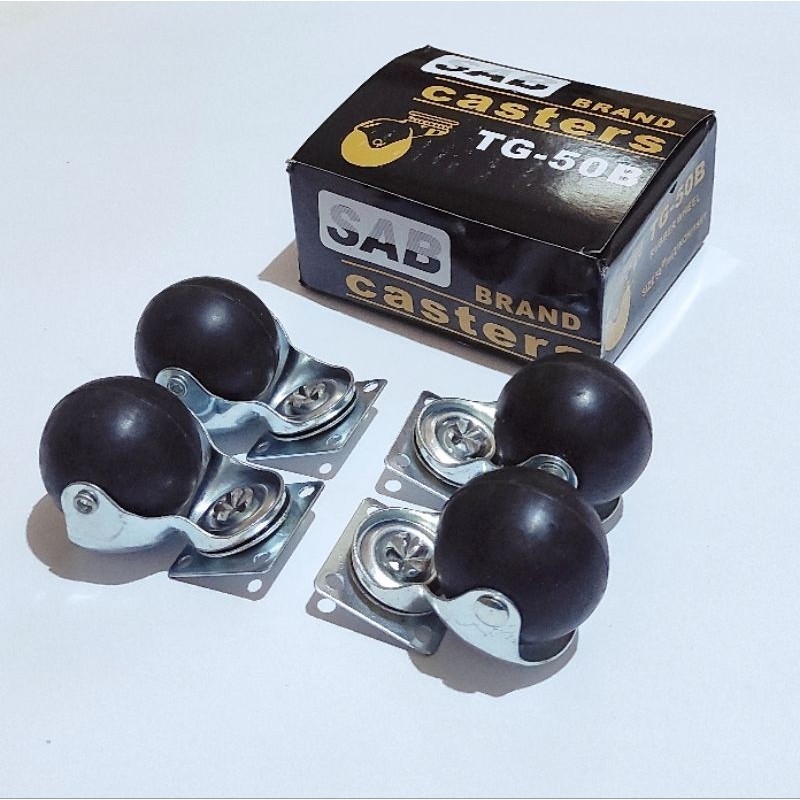 Jual Roda casters bulat / roda karet bulat 2 inch (50 mm ) | Shopee ...