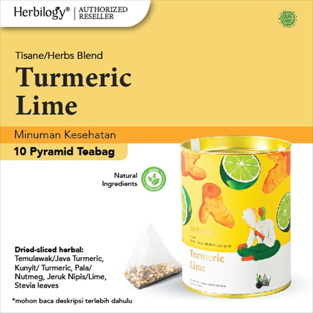 Jual Herbilogy Tisane Teh Herbal Turmeric Lime ( 10 teabag ) Herbs Tea ...